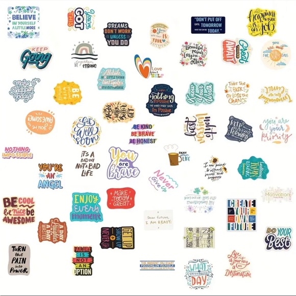 Office | 5 Motivational Uplifting Sticker Decals Positive Messages ...